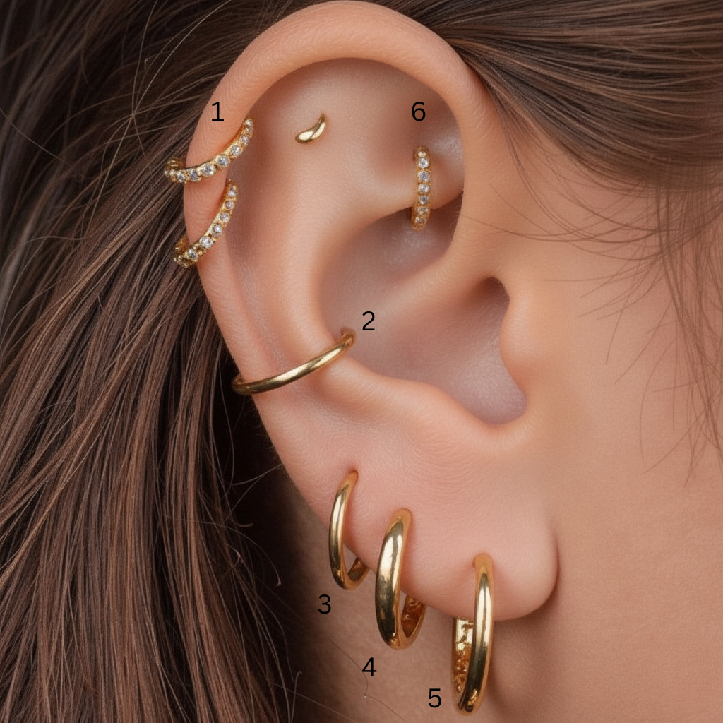 Ear Hoops Piercings ( By Piece ) – Rosy